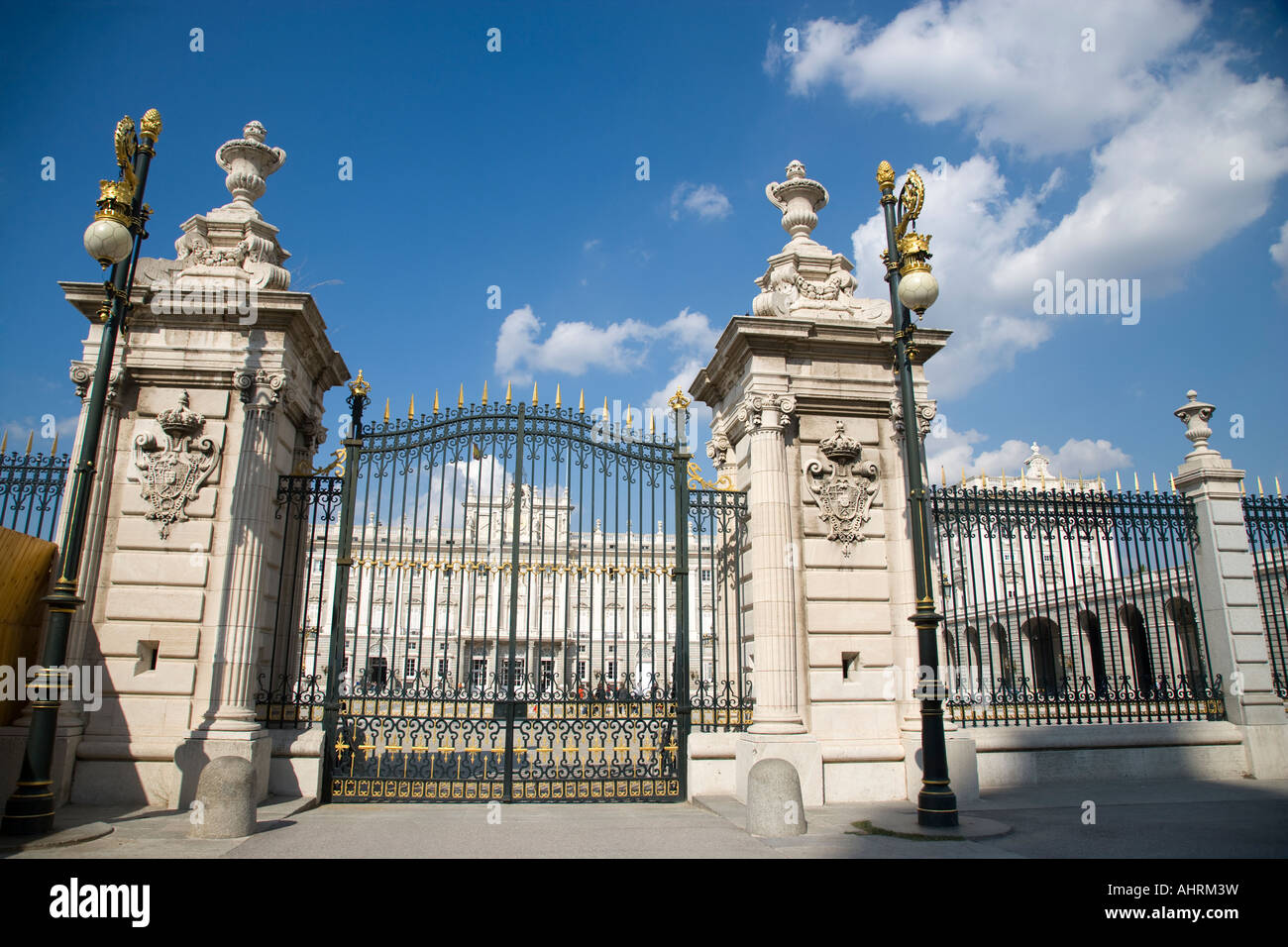 Gates at the Royal Palace in Madrid Stock Photo - Alamy