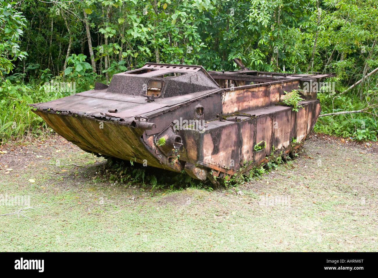 US Amphibious Landing Tank Relic Peleliu Republic of Palau Stock Photo ...