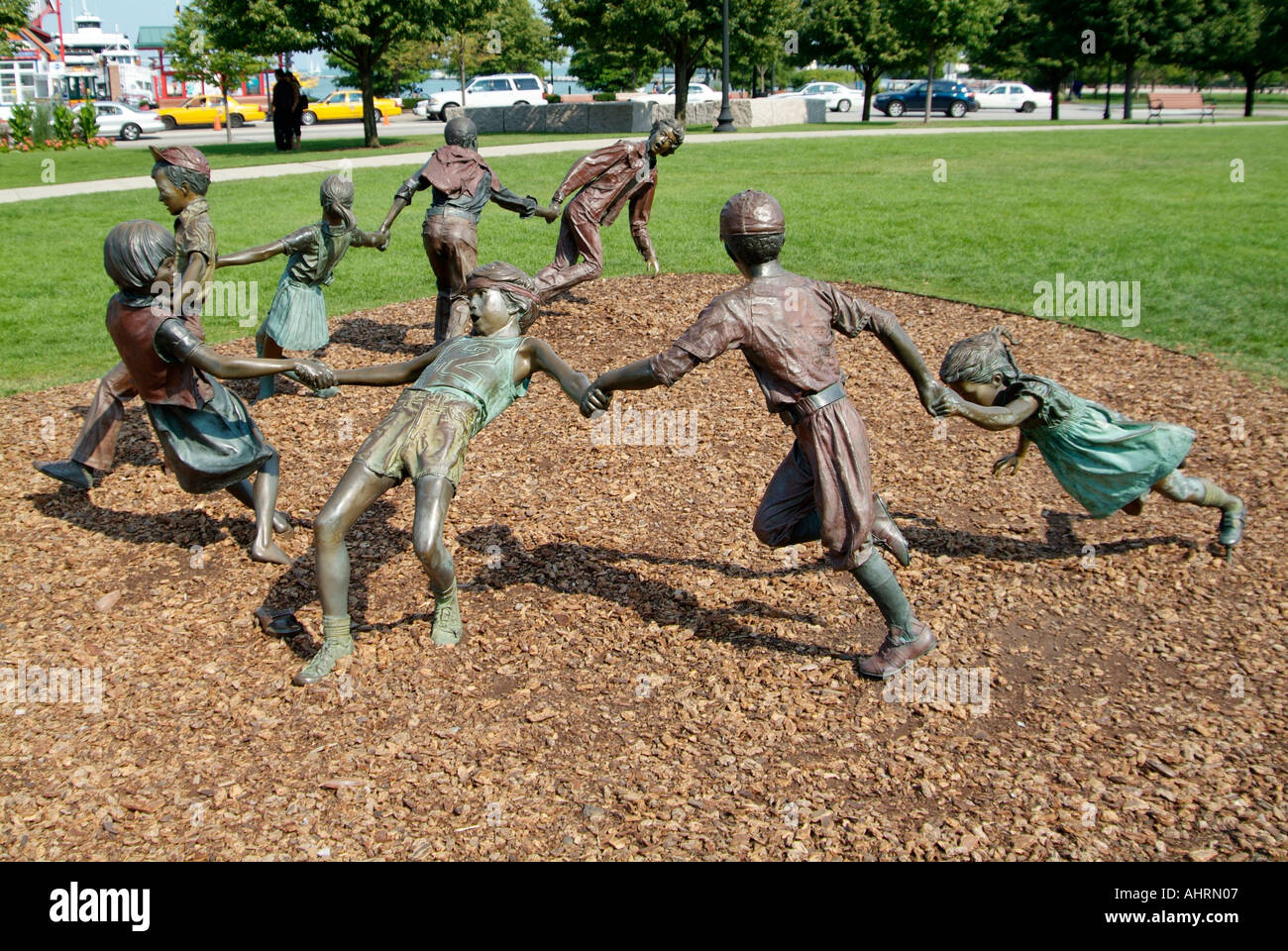 Children Statue located in downtown Chicago Illinois at the entrance to ...