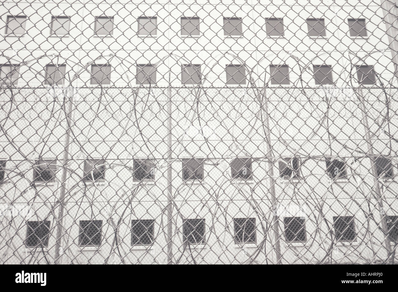 Barbed wire at Cook County prison Chicago Illinois Stock Photo - Alamy