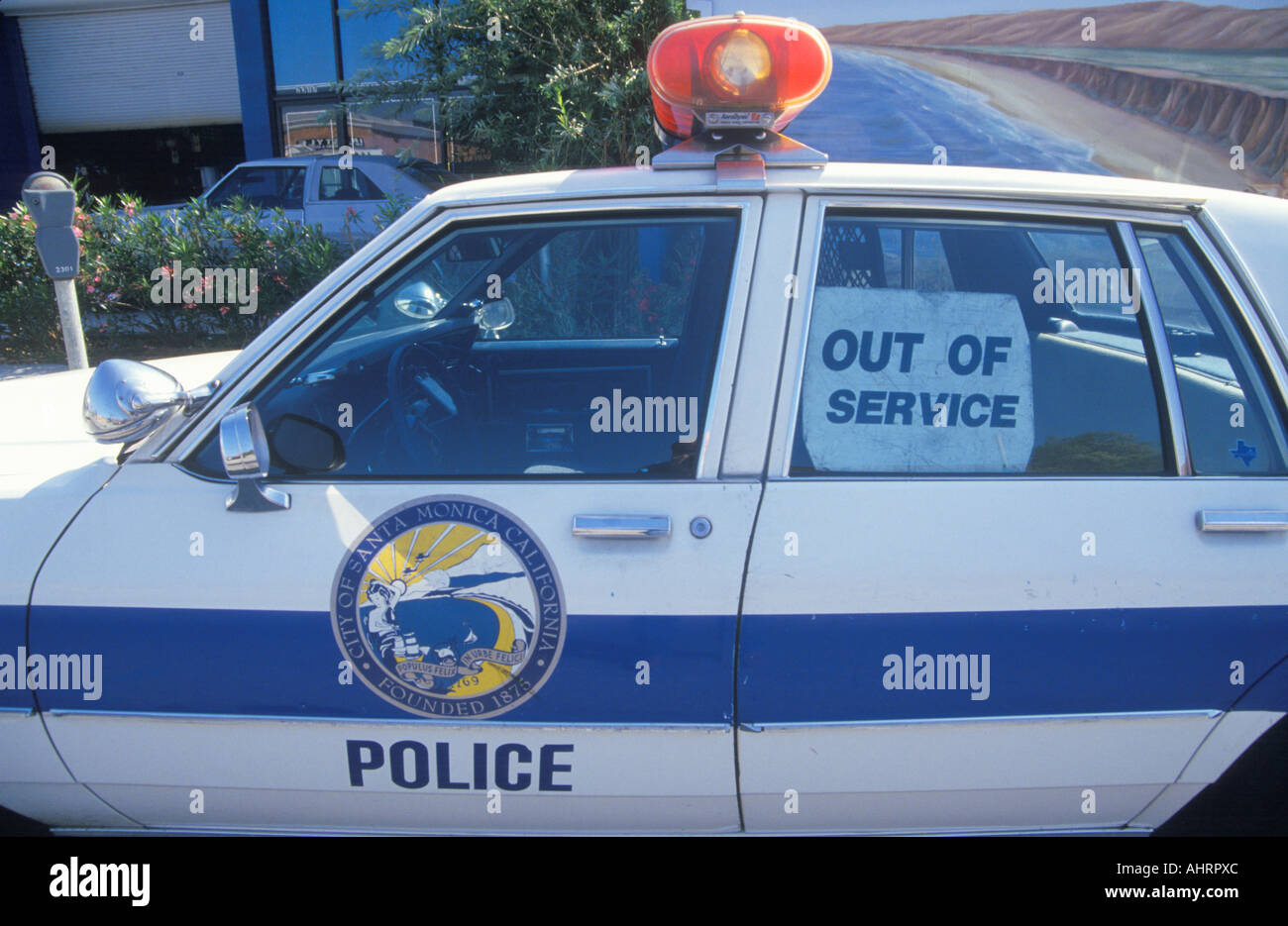 Out of service police car Santa Monica California Stock Photo - Alamy