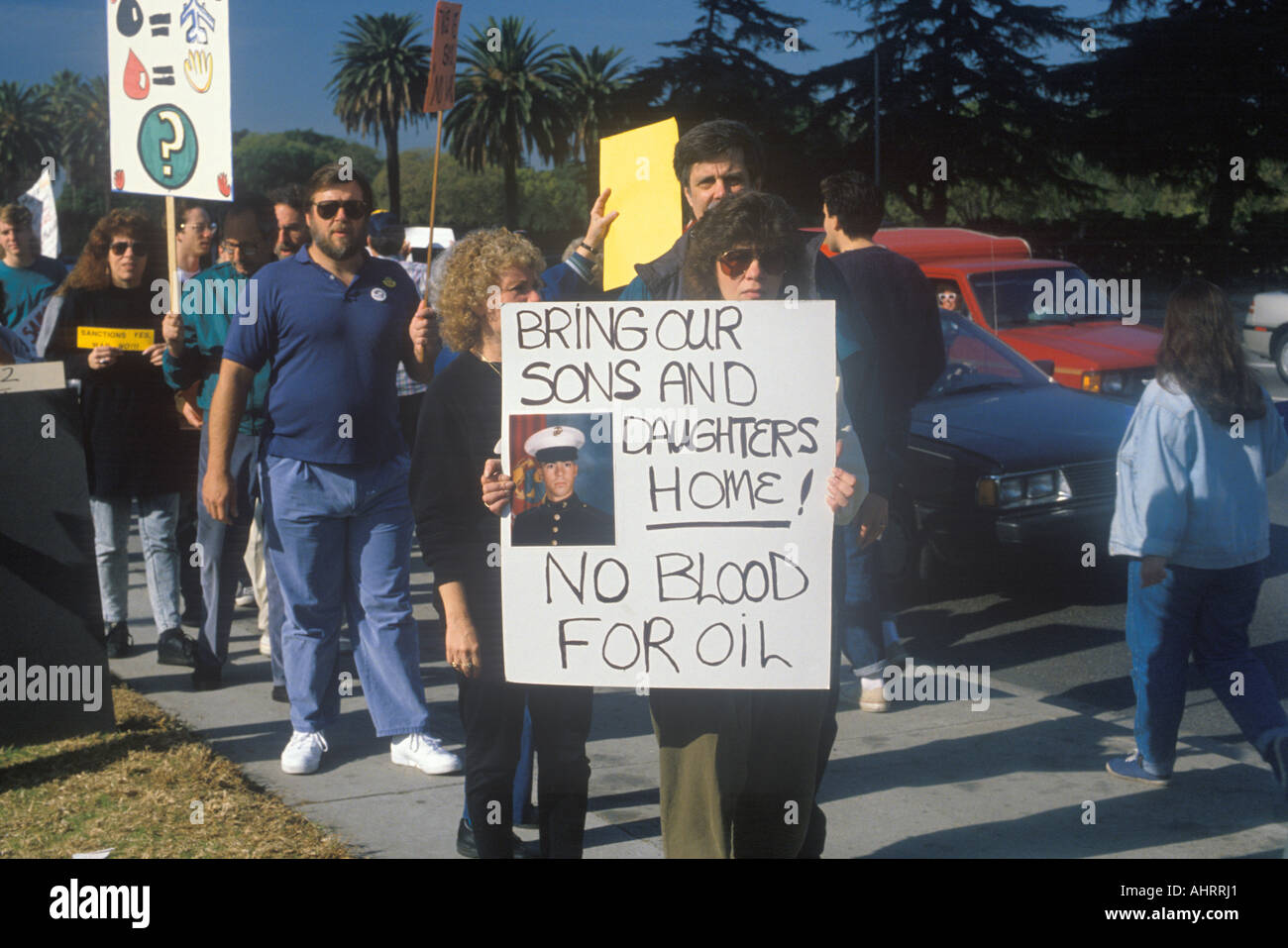 Americans protesting war in Middle East Los Angeles California Stock ...