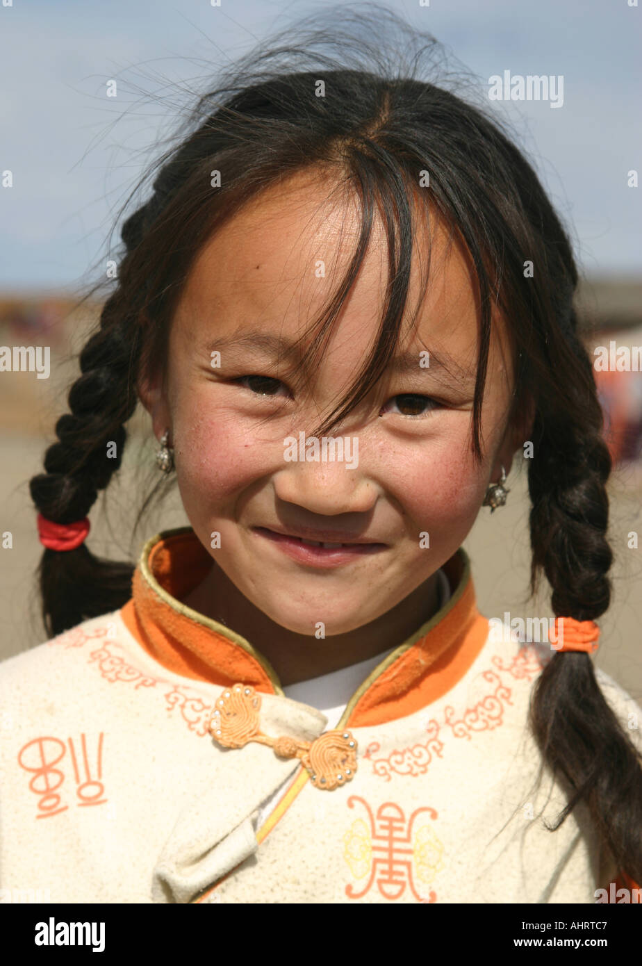 Mongolian Nomad Girl in Traditional Dress Mongolia 2005 Stock Photo - Alamy