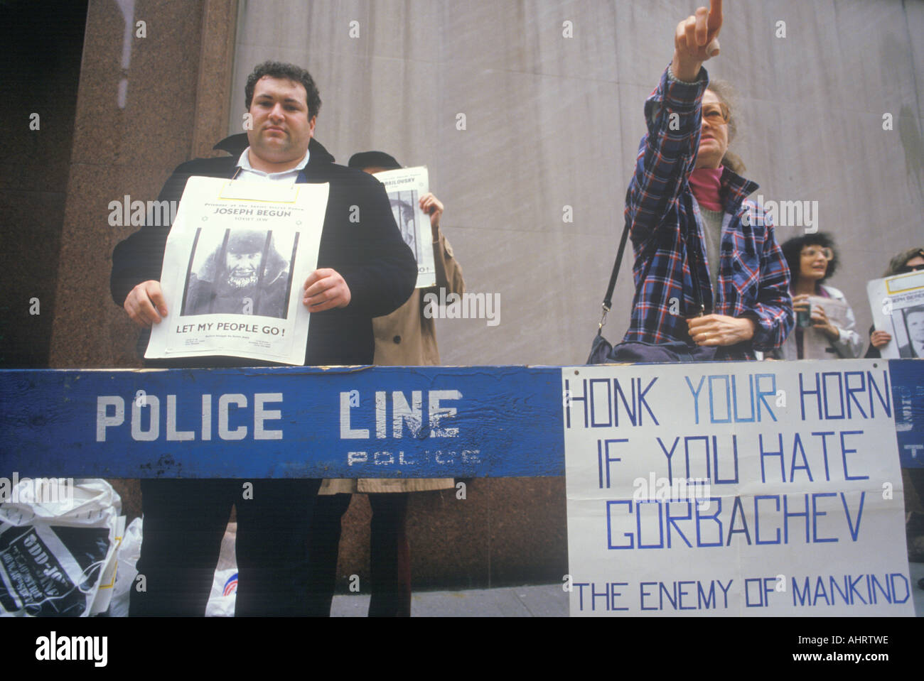 Anti Soviet activists protesting against Gorbachev New York City New ...