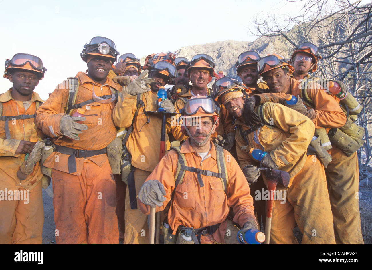 Fire fighting crew Los Angeles Padres National Forest California Stock ...