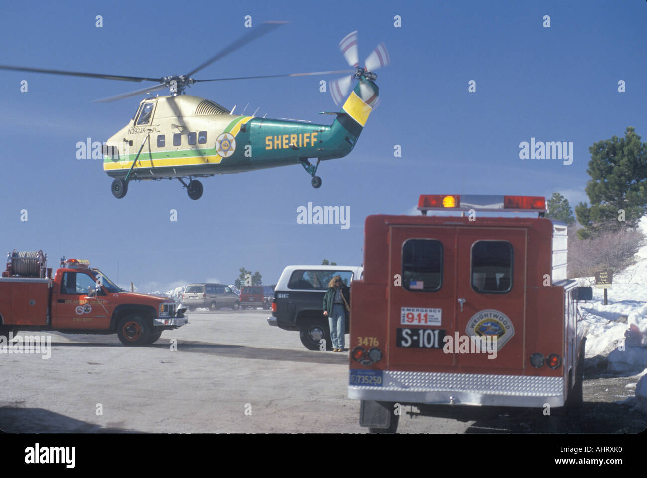 Sheriff s helicopter departing with emergency rescue San Bernardino ...