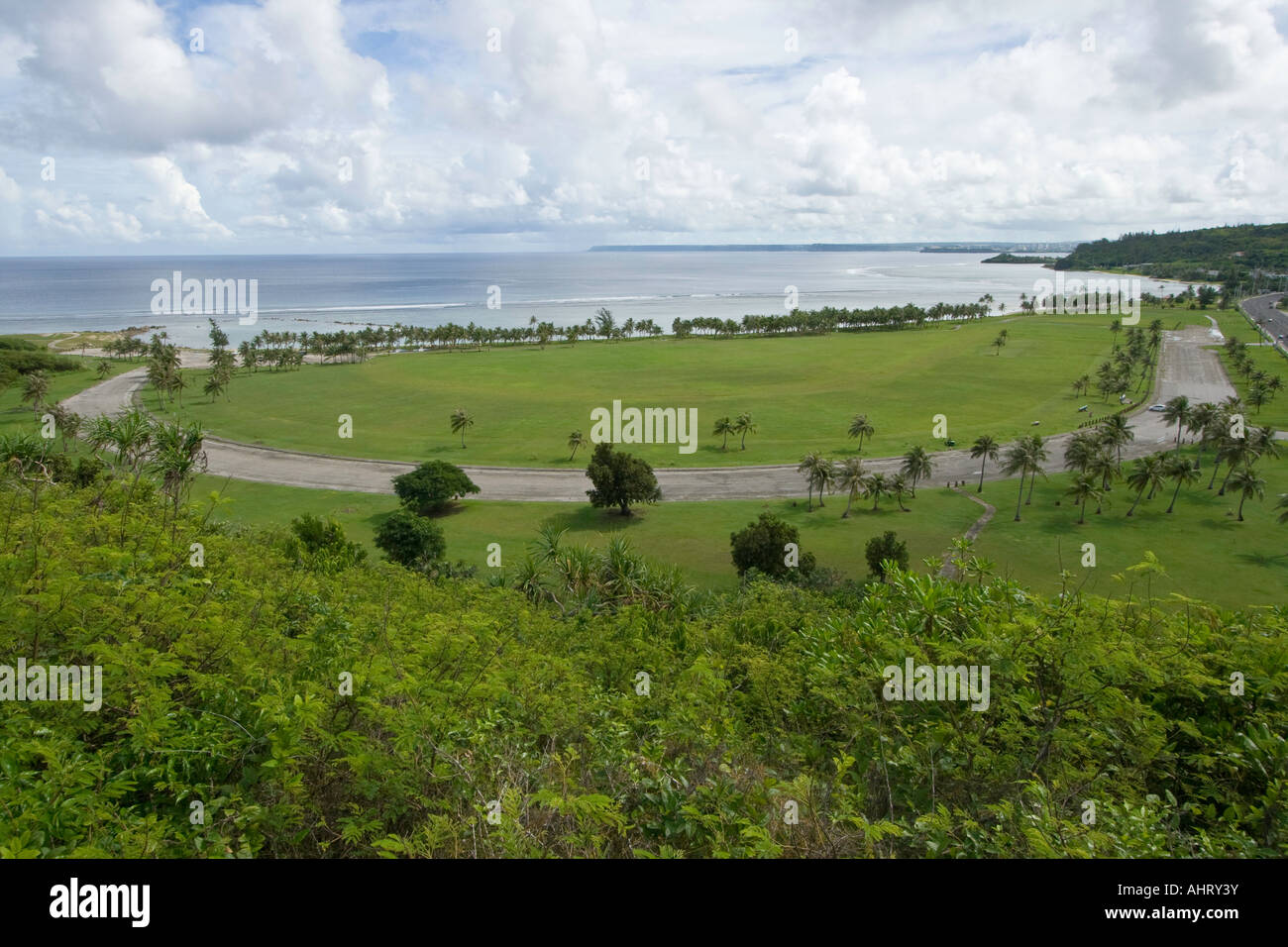 Asan Beach Landing Site from Asan Ridge WWII Battlefield Memorial ...