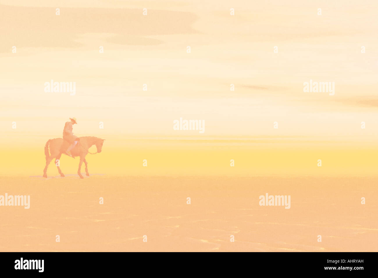 Lonely horseback rider Stock Photo - Alamy