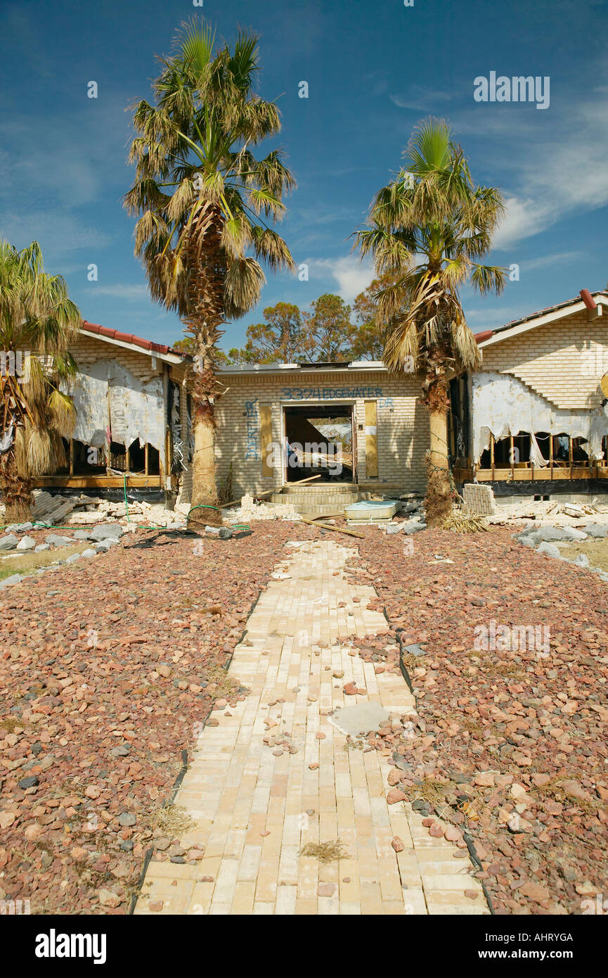 Palm tree walkway leads to house destroyed by Hurricane Ivan in ...