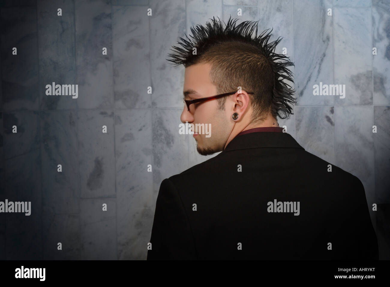 Profile of man with a mohawk Stock Photo - Alamy