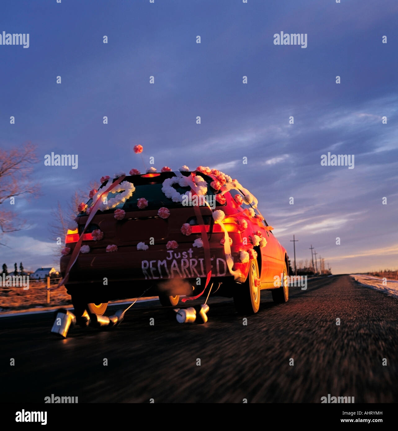 Just married car Stock Photo - Alamy