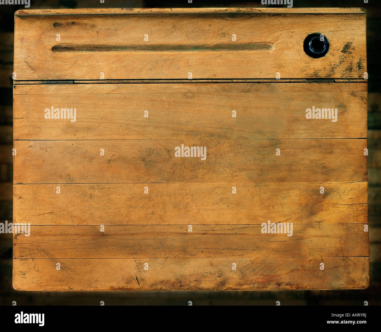 Old-fashioned wooden desktop Stock Photo - Alamy