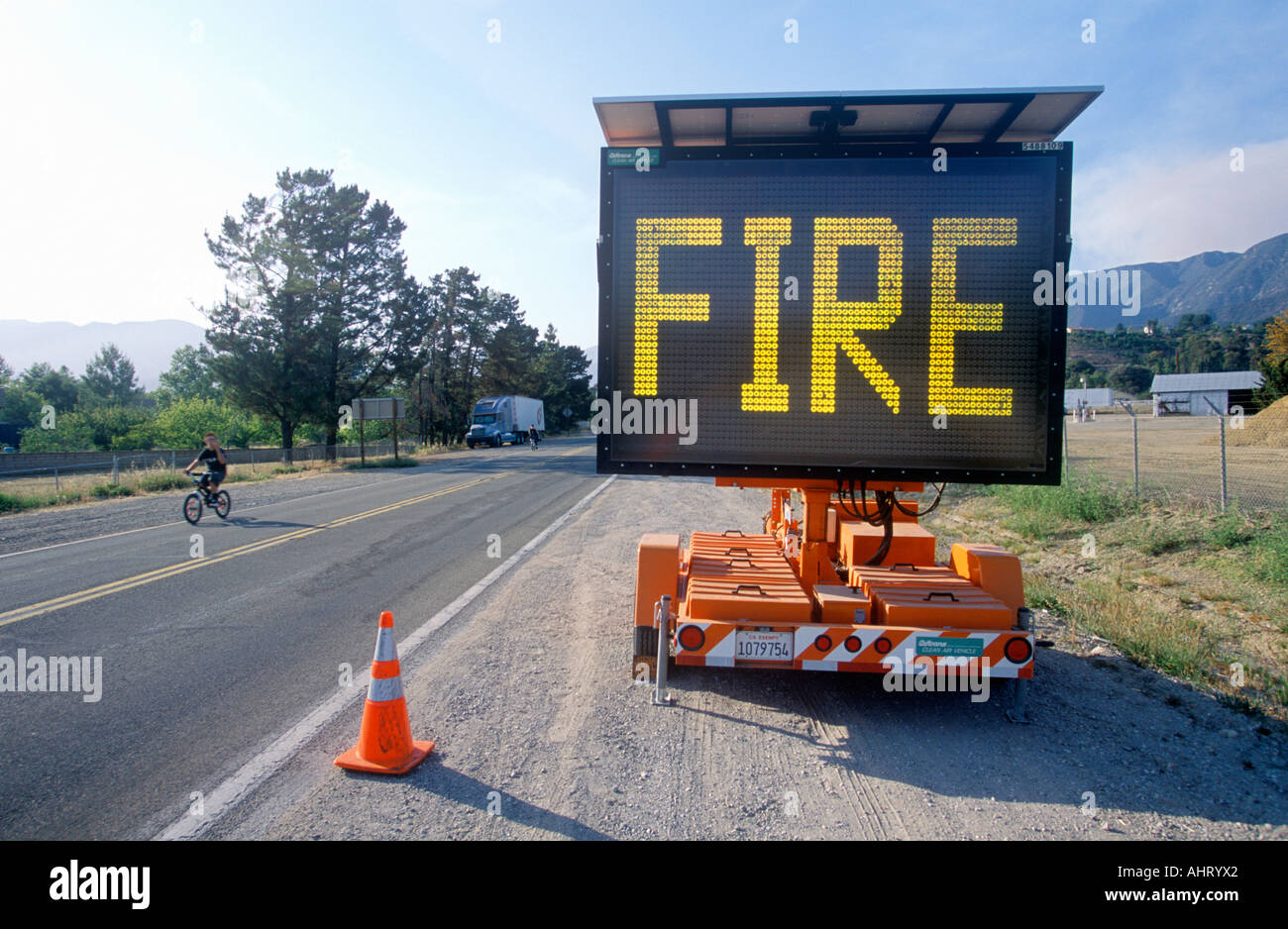 Fire sign in Los Padres National Forest CA Stock Photo - Alamy