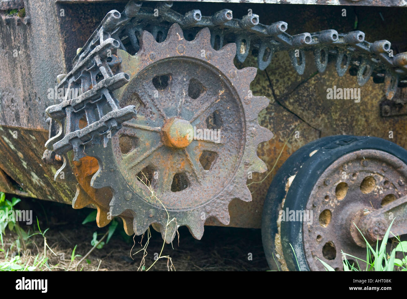 WWII Japanese Tank Relic Broken Track Palau Island Stock Photo - Alamy