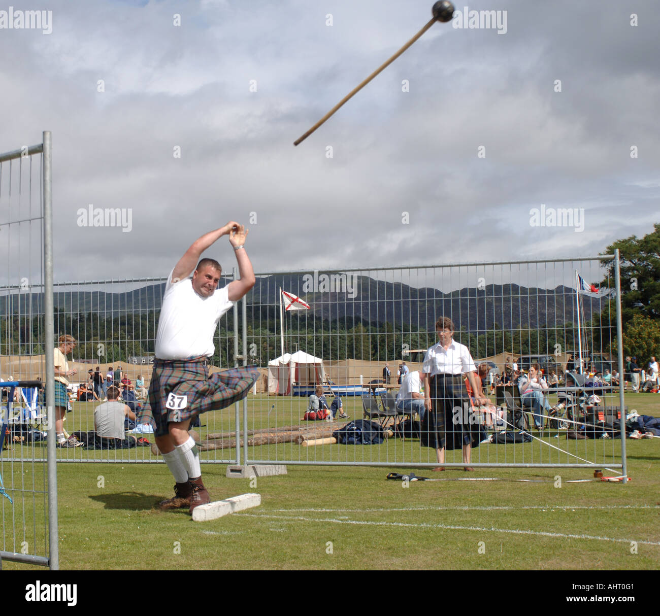 Throwing the Heavy Hammer at at the Newtonmore Highland Games Inverness ...