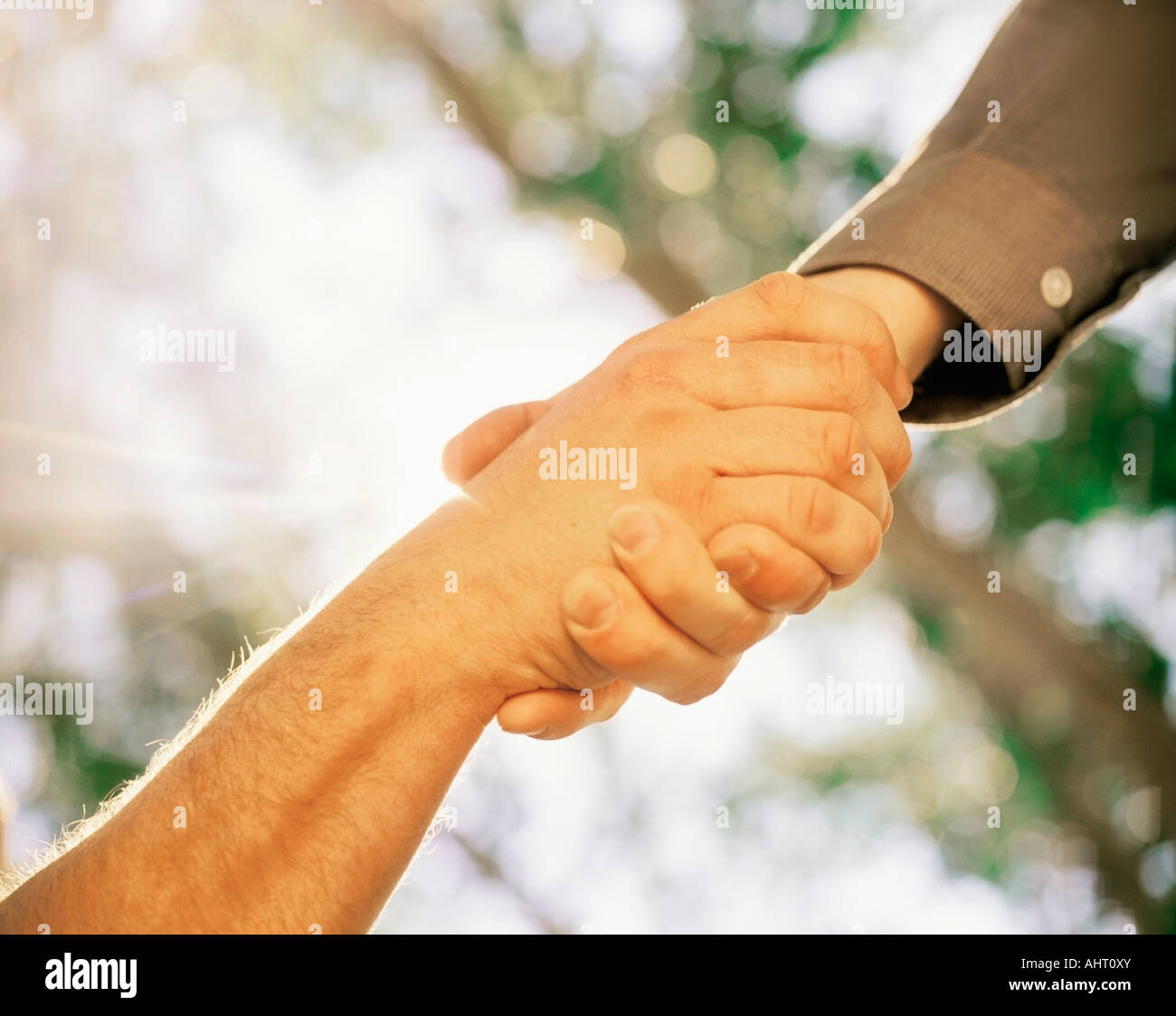 Two hands in a grasp as if one is helping the other up Stock Photo - Alamy