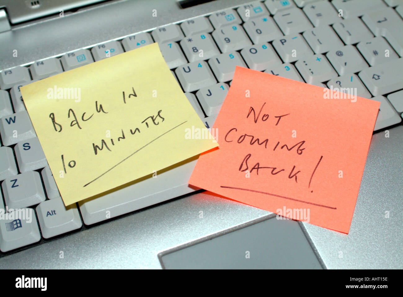 Post it note keyboard computer Stock Photo - Alamy