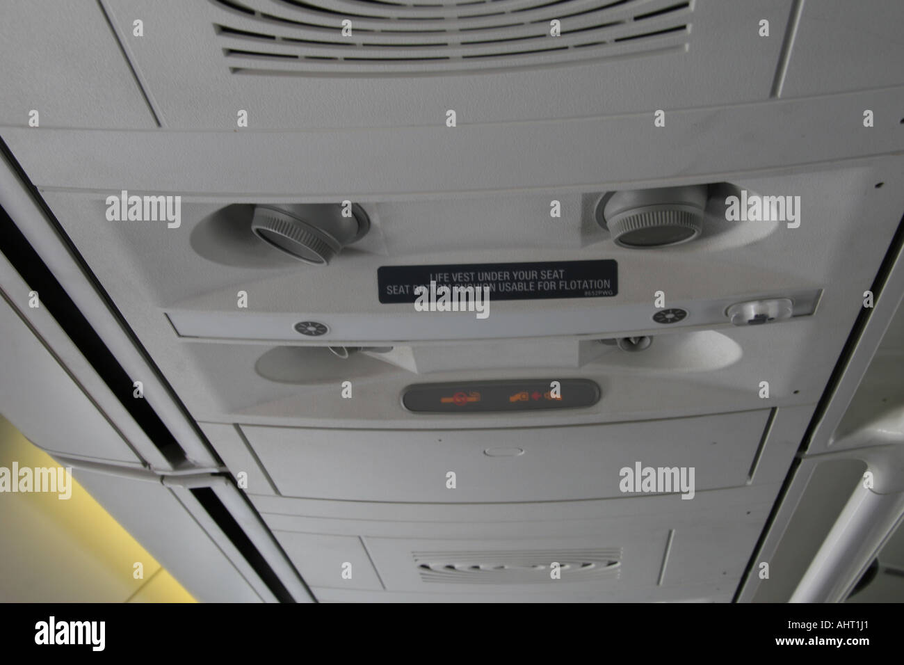 Airplane interior passenger control panels Stock Photo - Alamy
