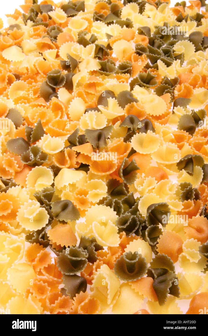 pasta tricolori three coloured pasta FUNGHINI TRICOLORE noodles Stock ...
