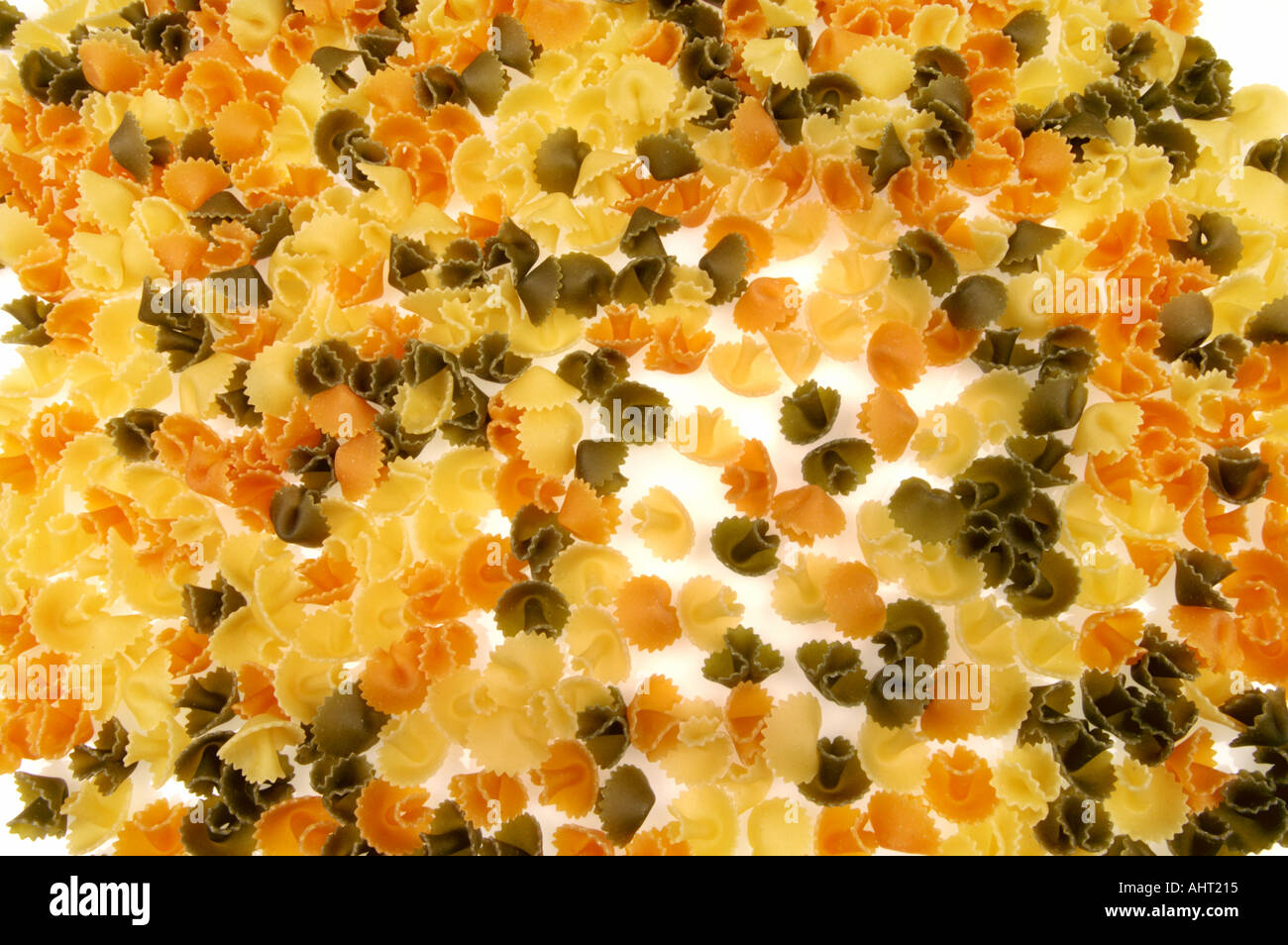 pasta tricolori three coloured pasta FUNGHINI TRICOLORE noodles Stock ...