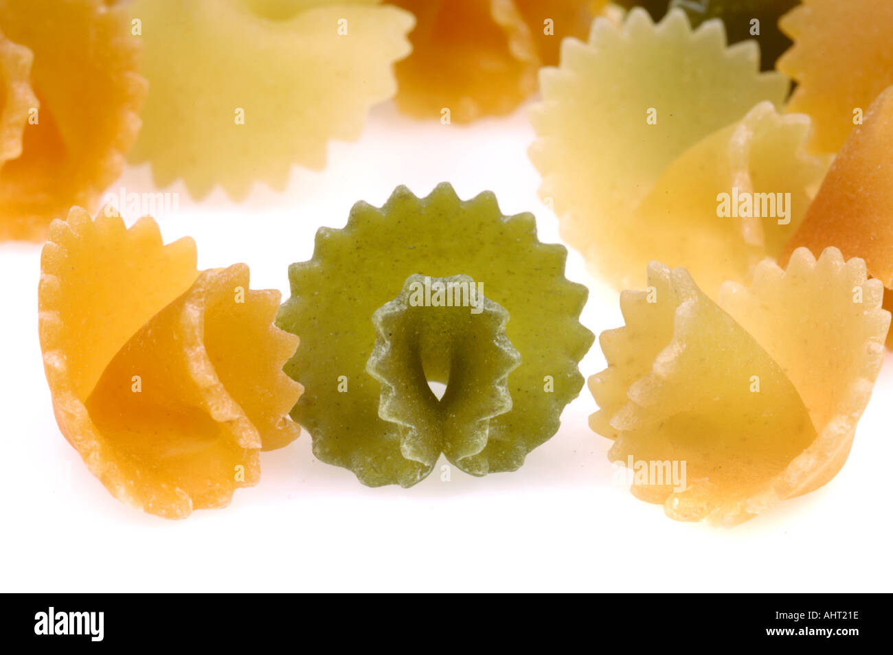 pasta tricolori three coloured pasta FUNGHINI TRICOLORE noodles Stock ...