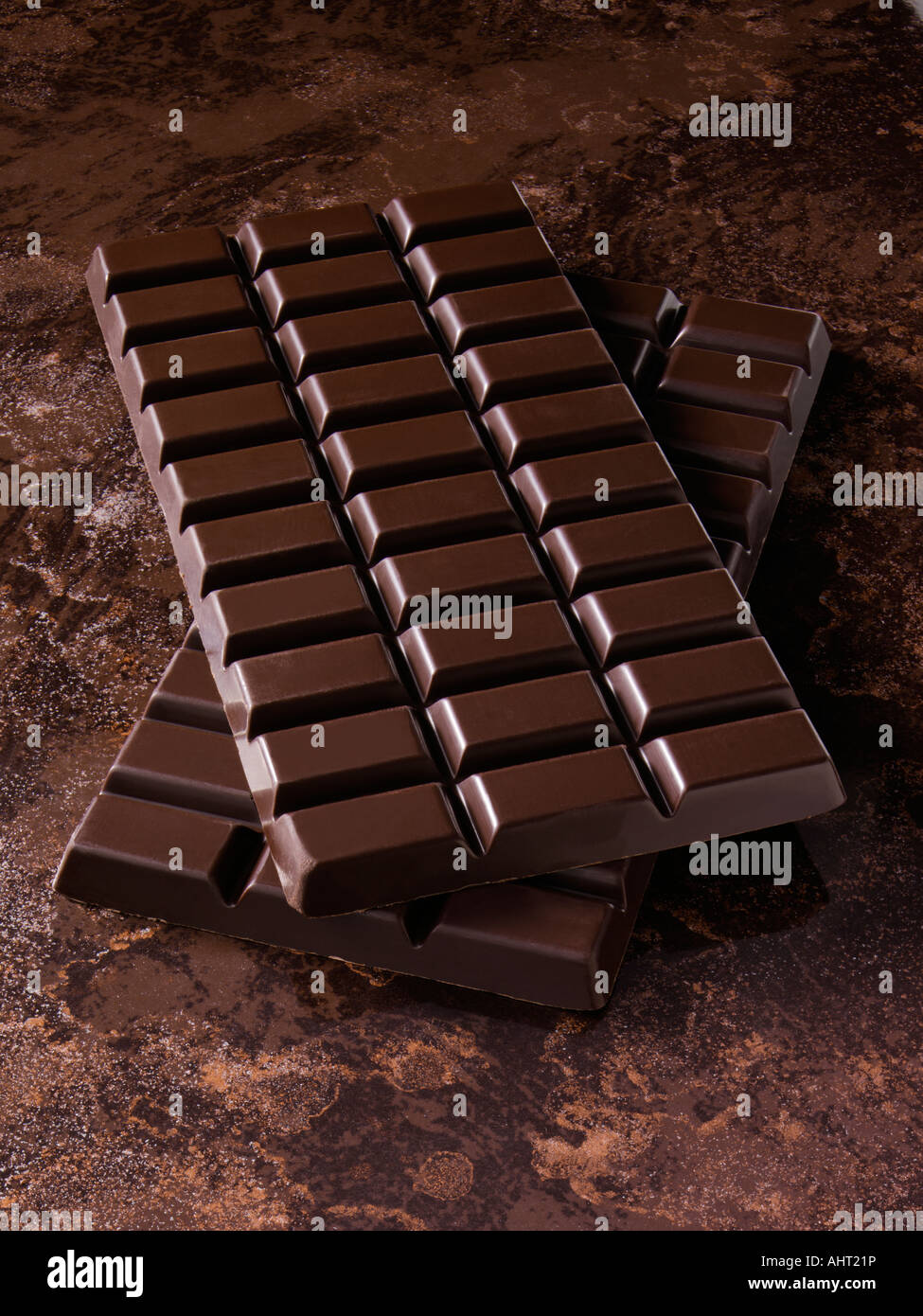 Two blocks of plain chocolate editorial food Stock Photo - Alamy