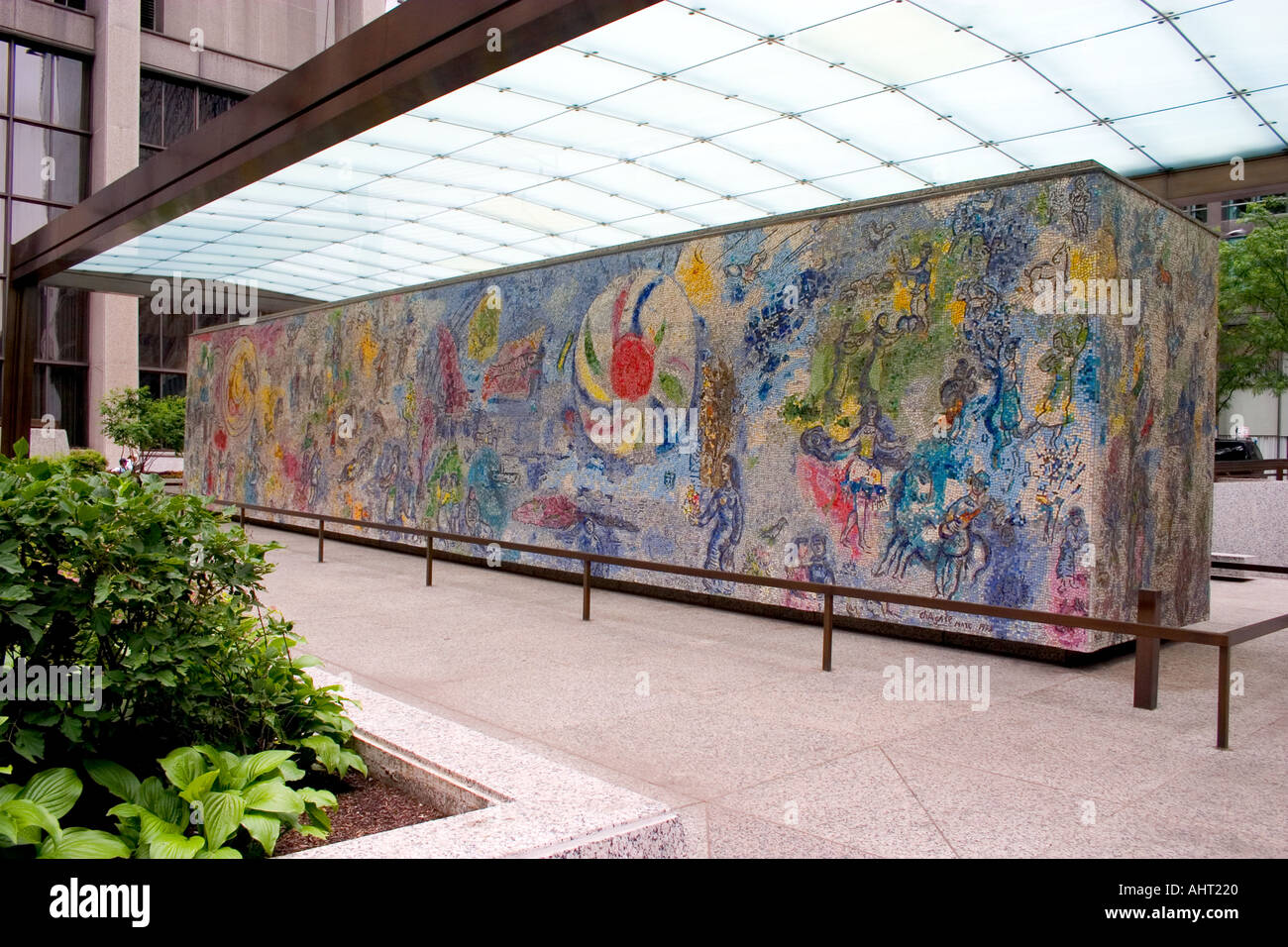 Marc Chagall Wall Four Seasons mosaic. Chicago Illinois IL USA Stock ...