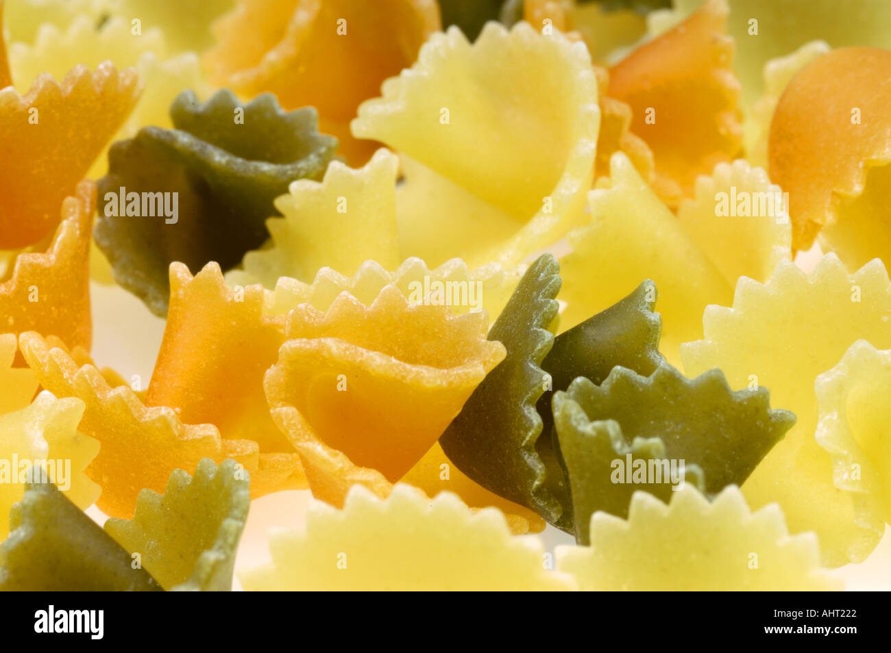 pasta tricolori three coloured pasta FUNGHINI TRICOLORE noodles Stock ...