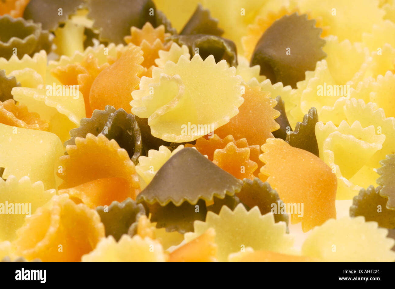 pasta tricolori three coloured pasta FUNGHINI TRICOLORE noodles Stock ...