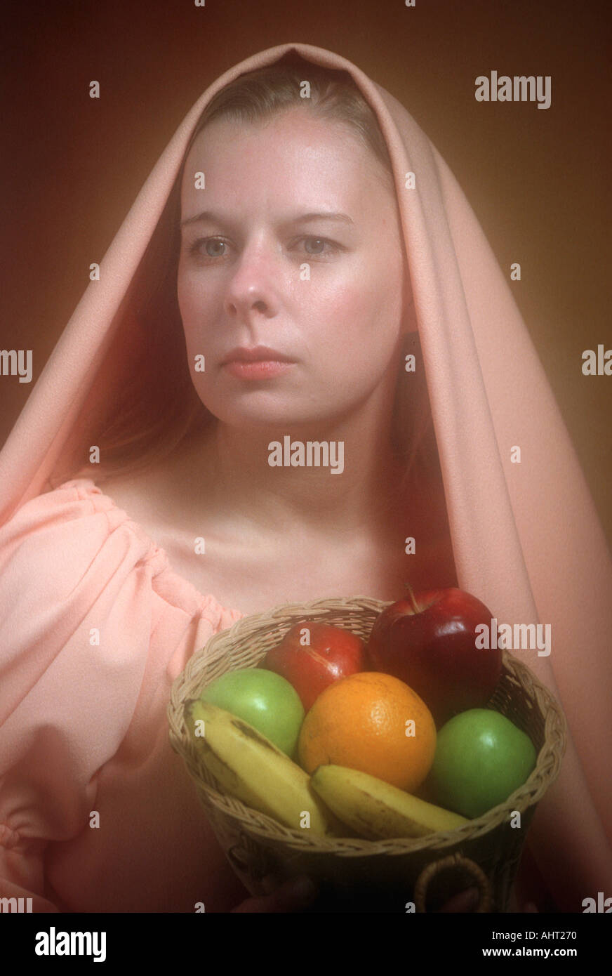 Adult female portrait with peasant theme Stock Photo - Alamy