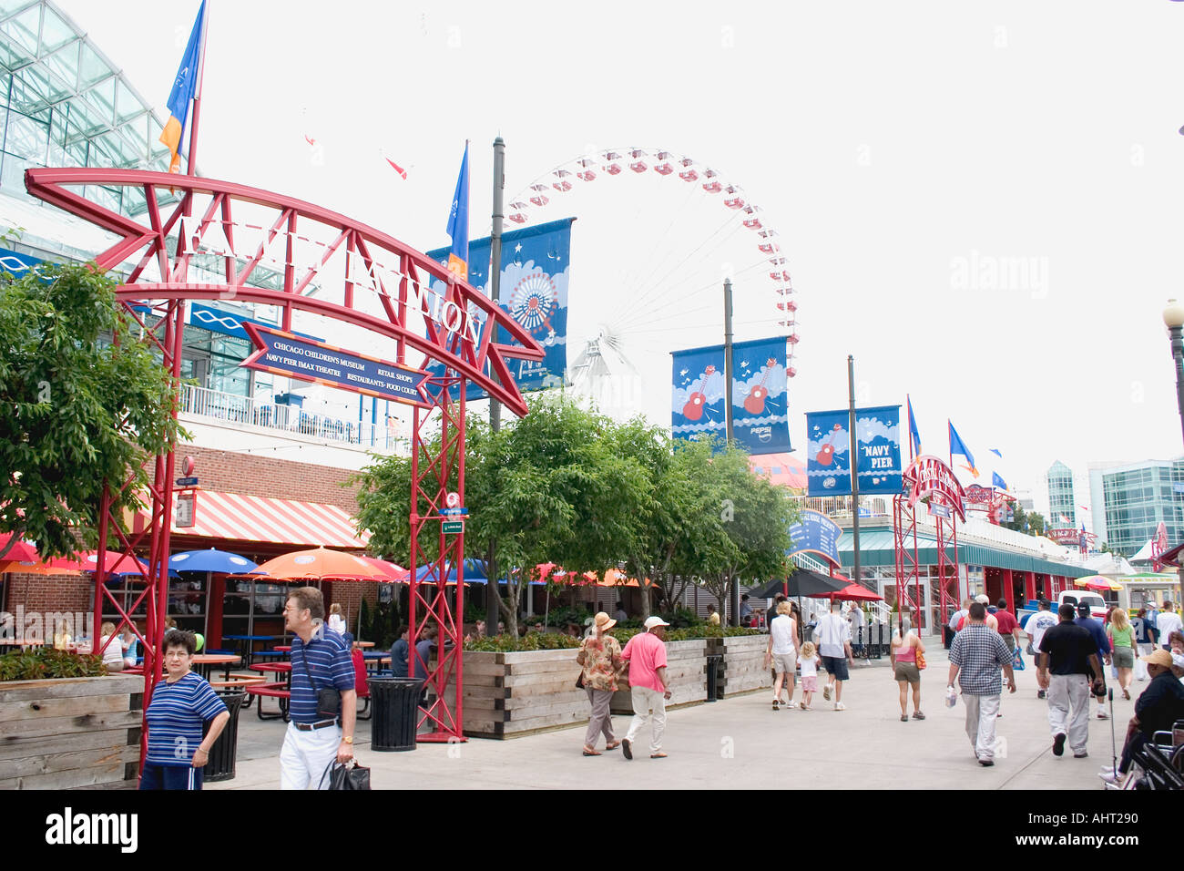 Navy Pier with Ferris wheel in background. Chicago Illinois IL USA ...