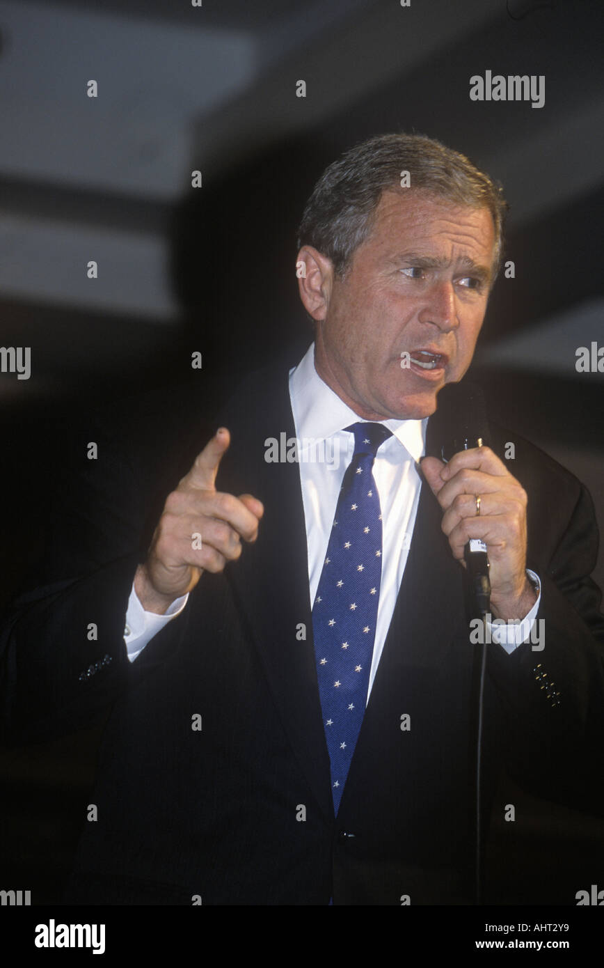 George W Bush speaking at campaign rally Burbank CA in 2000 Stock Photo ...