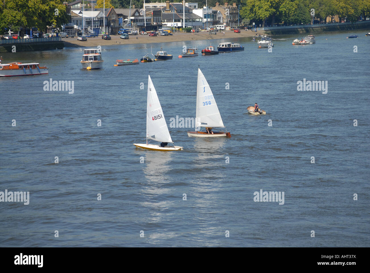Two sailing boats on the Thames. London Stock Photo - Alamy