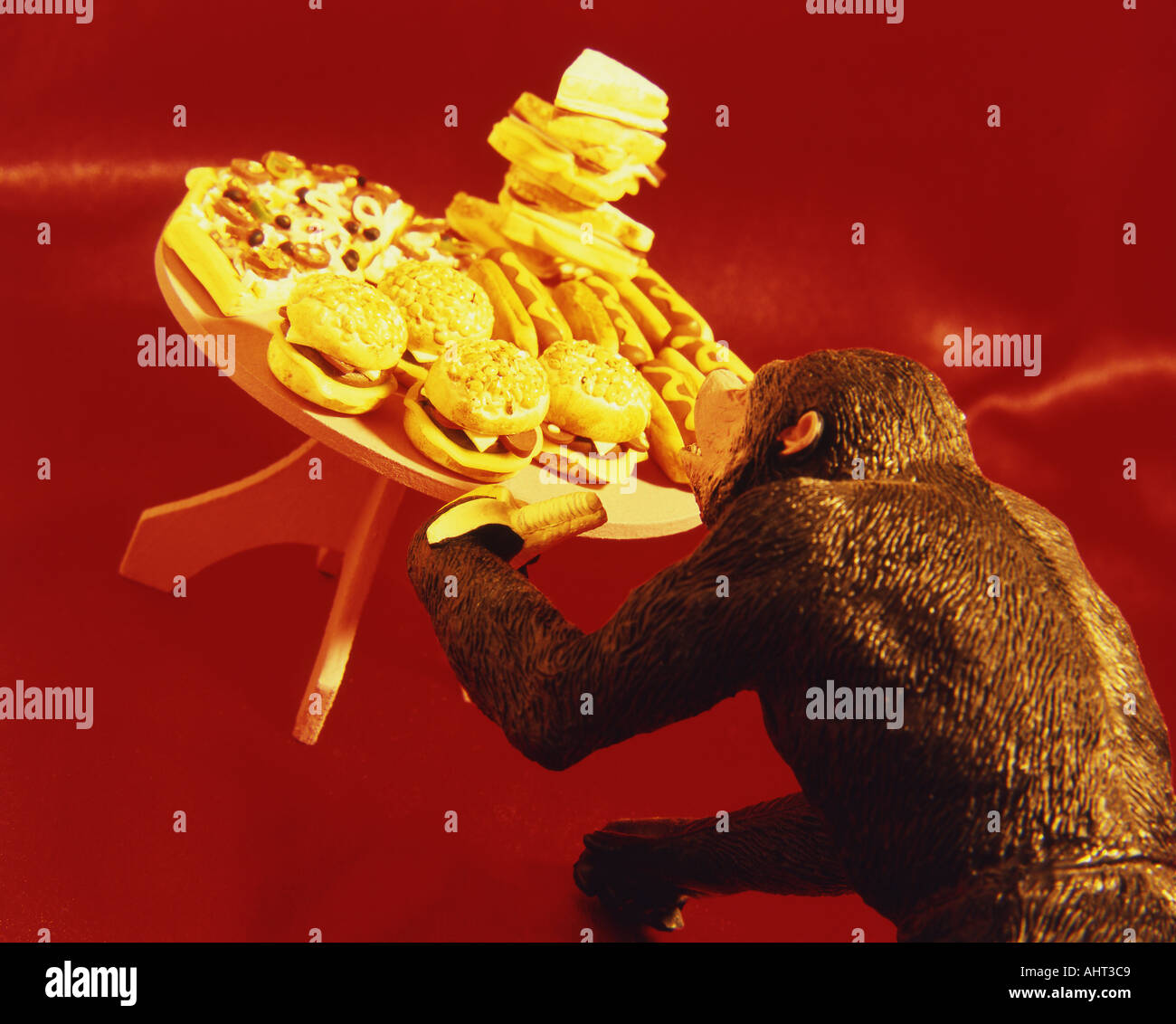Fast Food Table and Gorilla Stock Photo - Alamy
