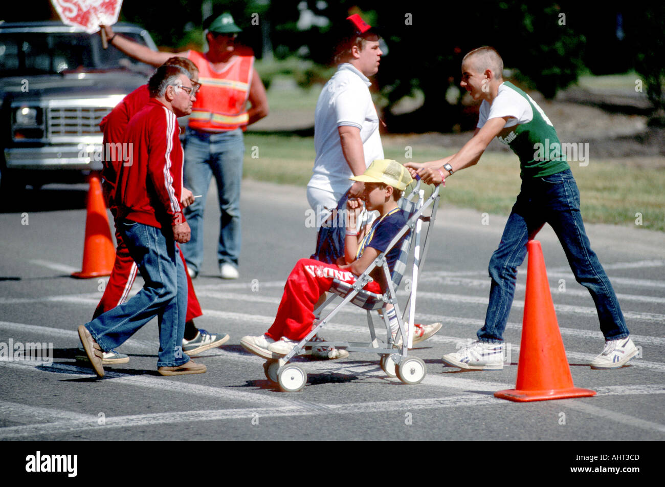 Handicapped crossing hi-res stock photography and images - Alamy