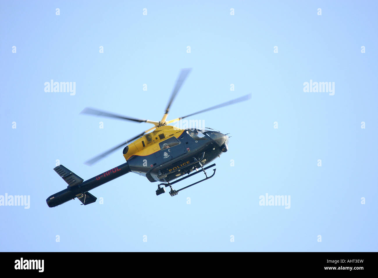 Police observation helicopter in action Stock Photo - Alamy
