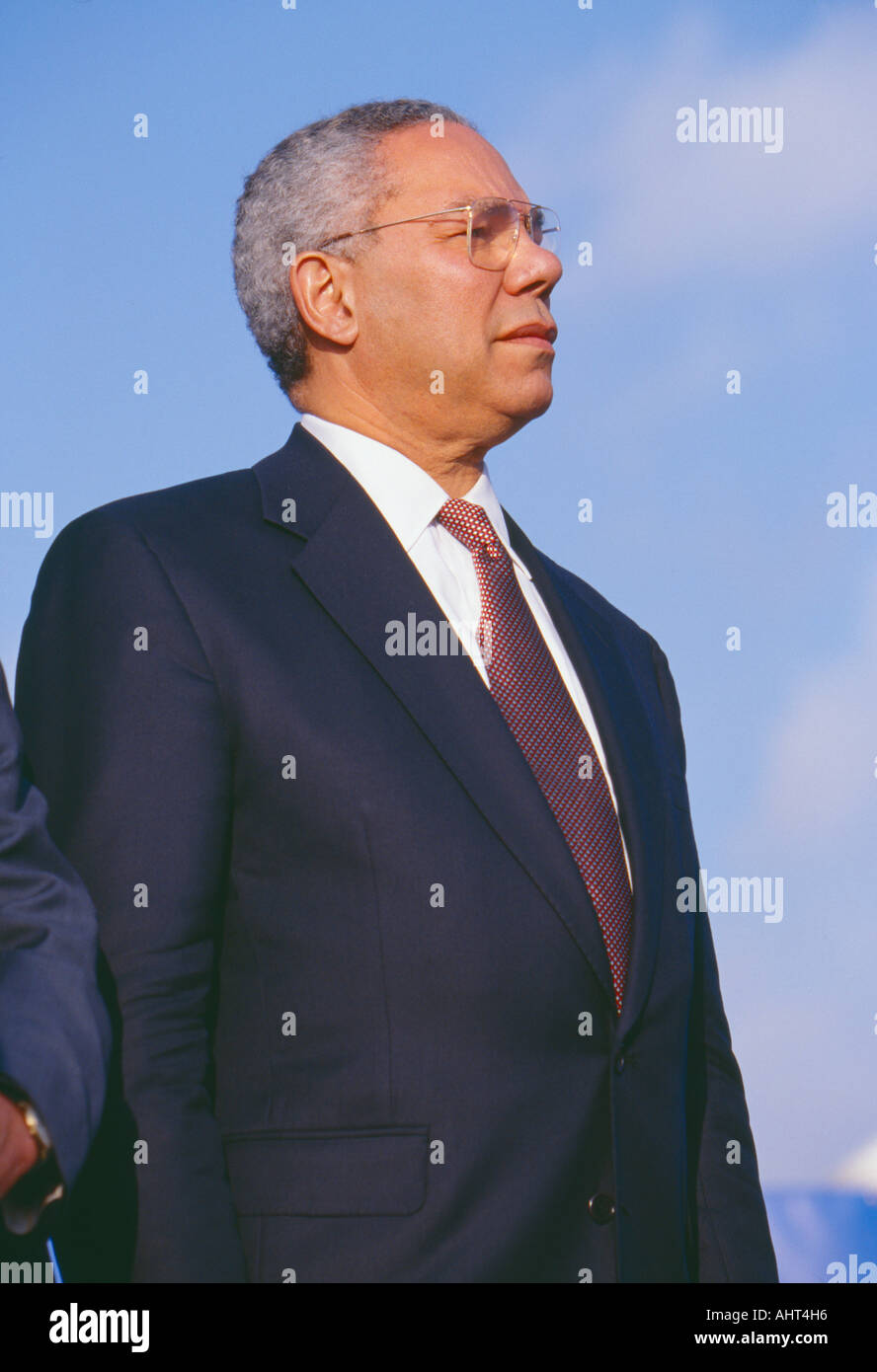Colin Powell at a Bush Cheney campaign rally in Costa Mesa CA 2000 ...