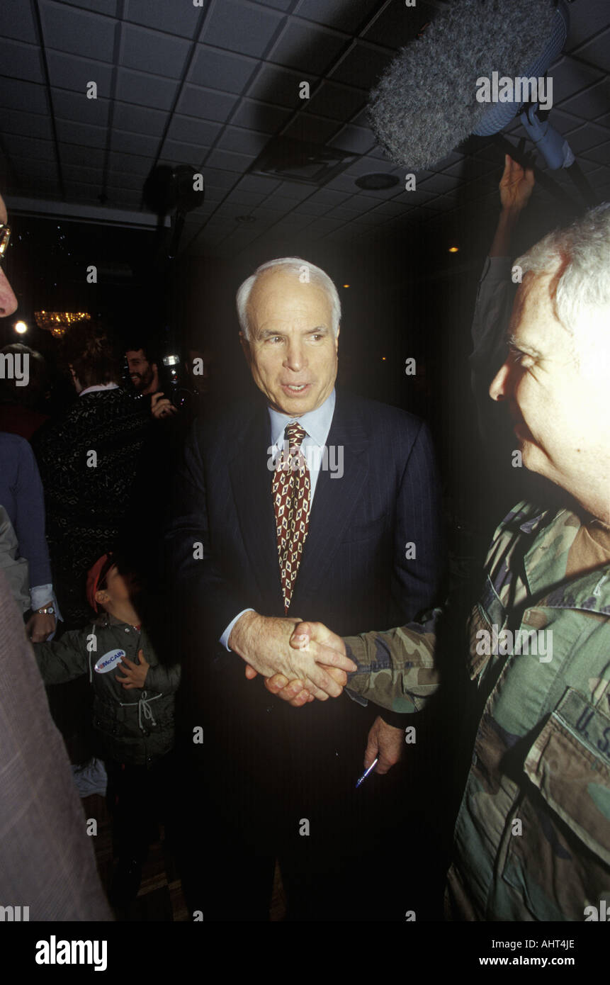 Senator John McCain during Republican primaries in Concord NH 2000 ...