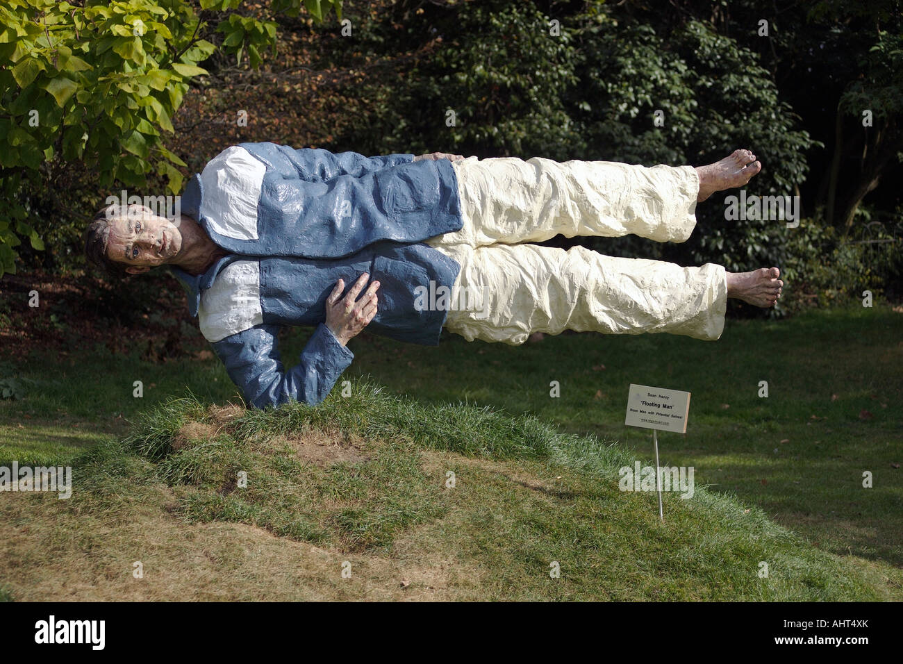 Floating Man statue by Sean Henry. Regents Park, London, England, UK ...