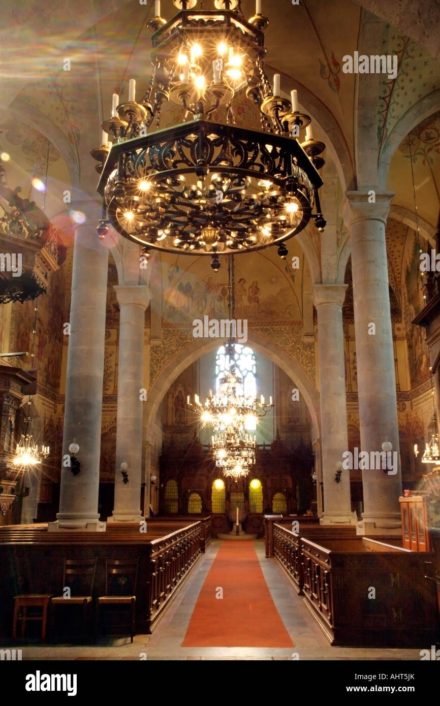 Interior from 1600s of Dalhem Church Gotland Sweden Stock Photo - Alamy