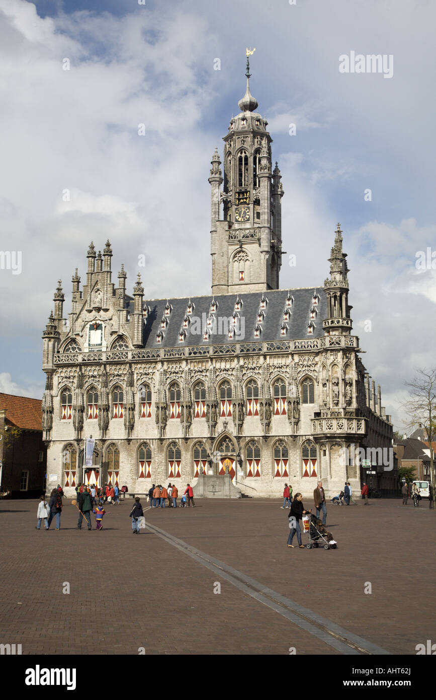Historic town hall of Middelburg, Zealand, Netherlands Stock Photo - Alamy