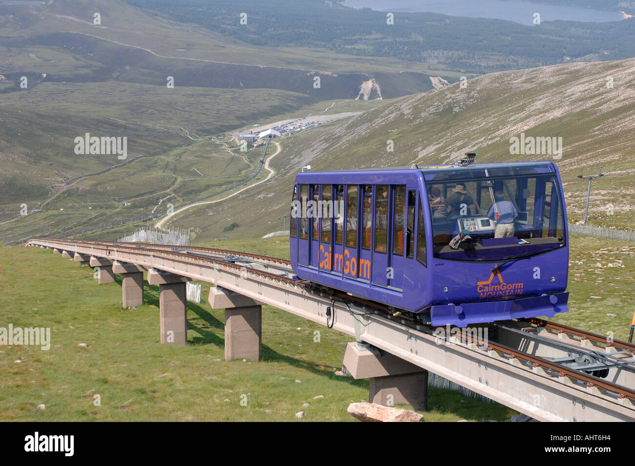 Cairngorm Mountain Funicular Railway emerging from the tunnel Aviemore ...