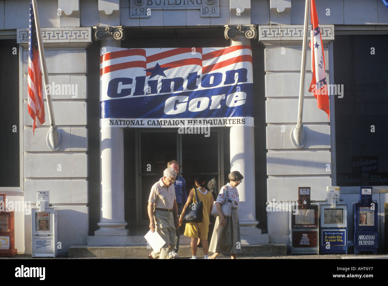 Clinton Gore Campaign Headquarters in Little Rock Arkansas 1992 Stock ...