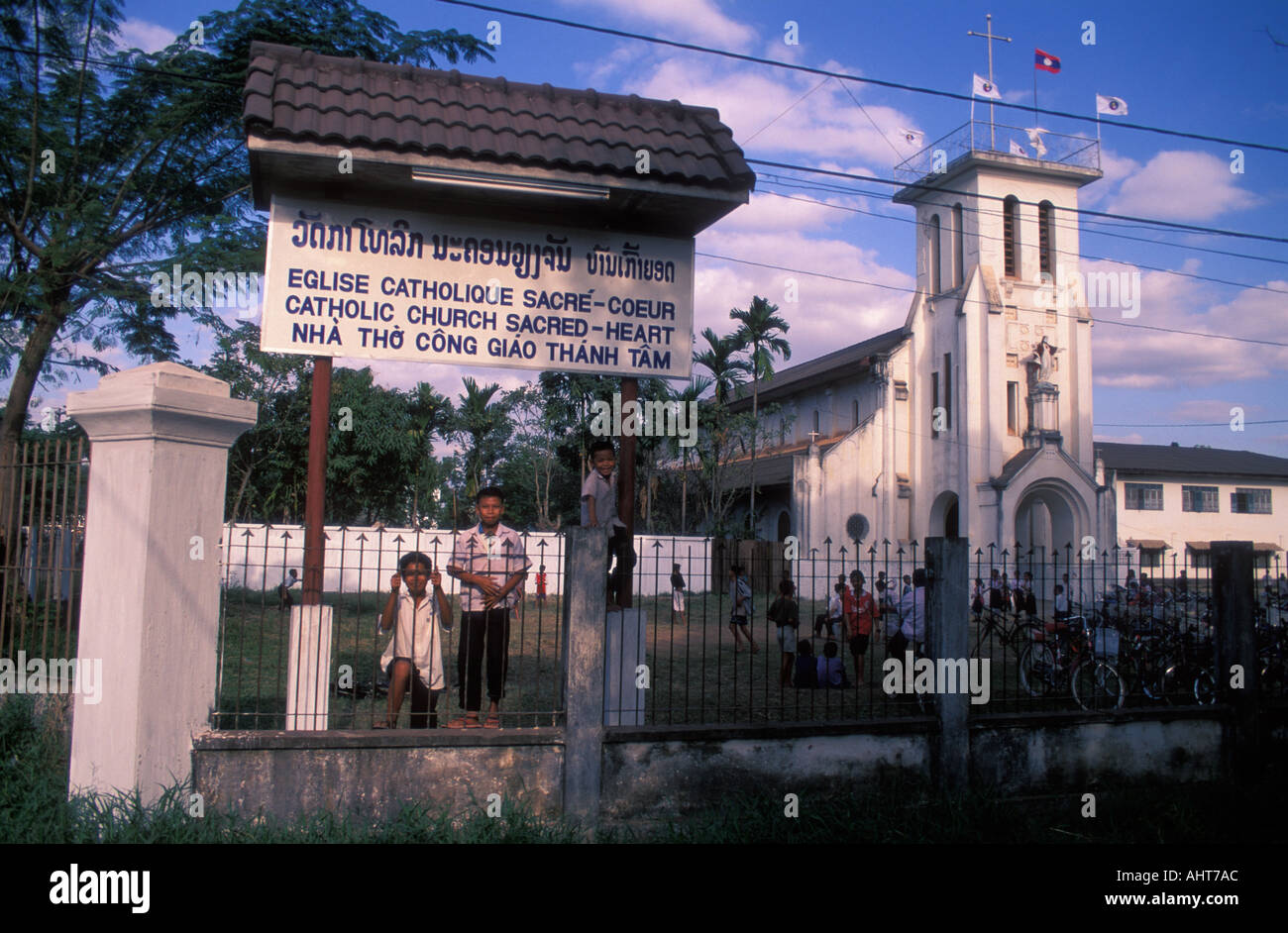 Laos Vientiane French Colonial Catholic Church Stock Photo - Alamy