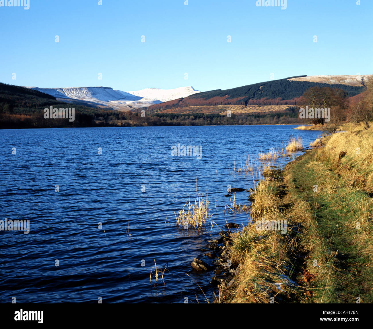 Pentwyn Reservoir and the Brecon Beacons, Brecon Beacons National Park ...