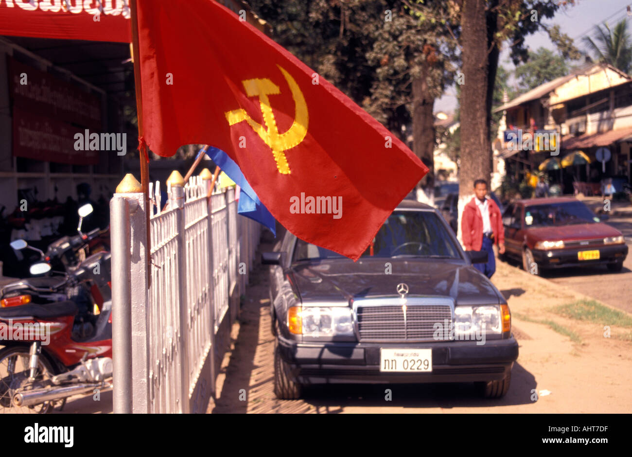 Vientiane laos communist flag hi-res stock photography and images - Alamy