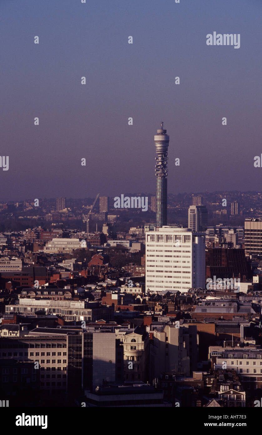 Elevated view of London including the BT Tower Stock Photo - Alamy