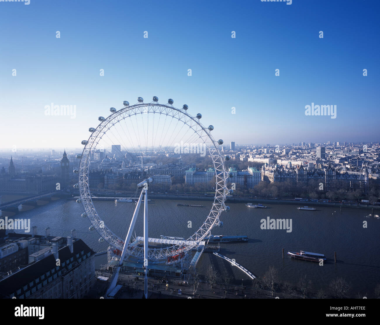 Elevated view of the London Eye Stock Photo - Alamy