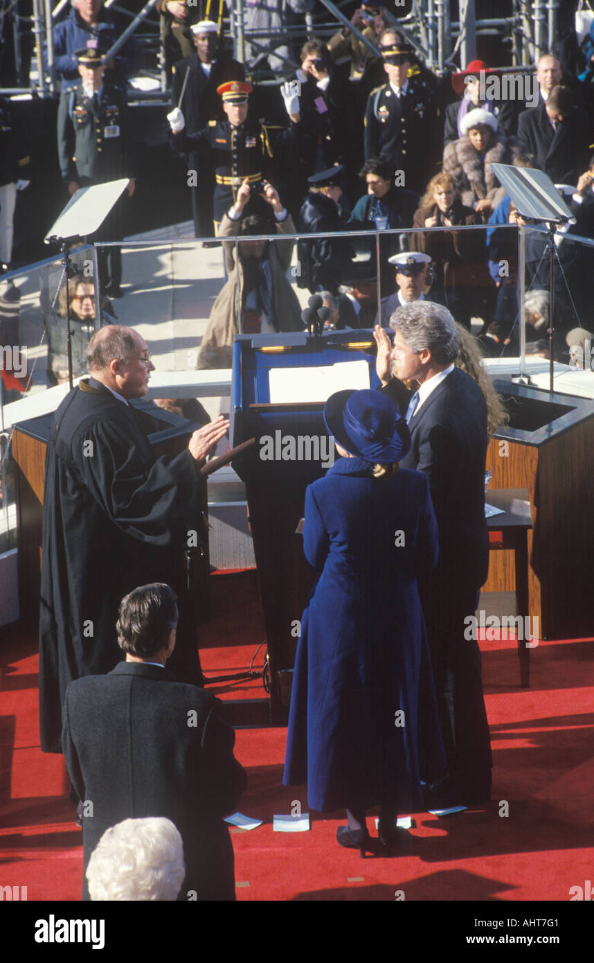 Bill Clinton 42nd President takes the Oath of Office on Inauguration ...