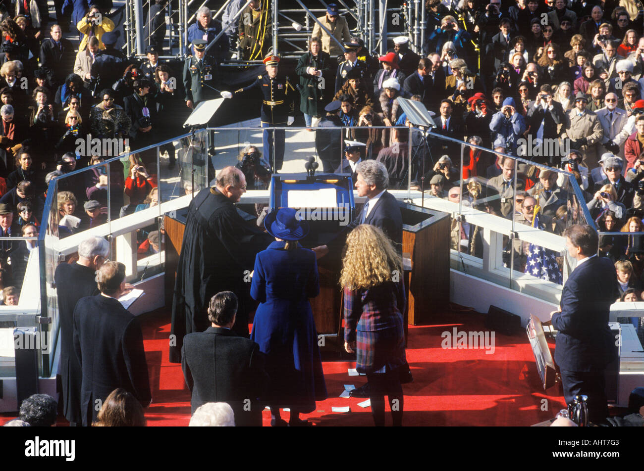 Bill Clinton 42nd President takes the Oath of Office on Inauguration ...